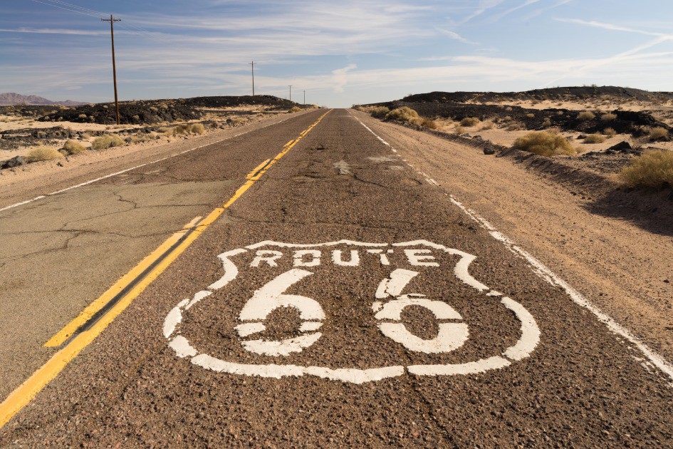 Route 66 autorondreis. Ontdek alle 66 bezienswaardigheden.